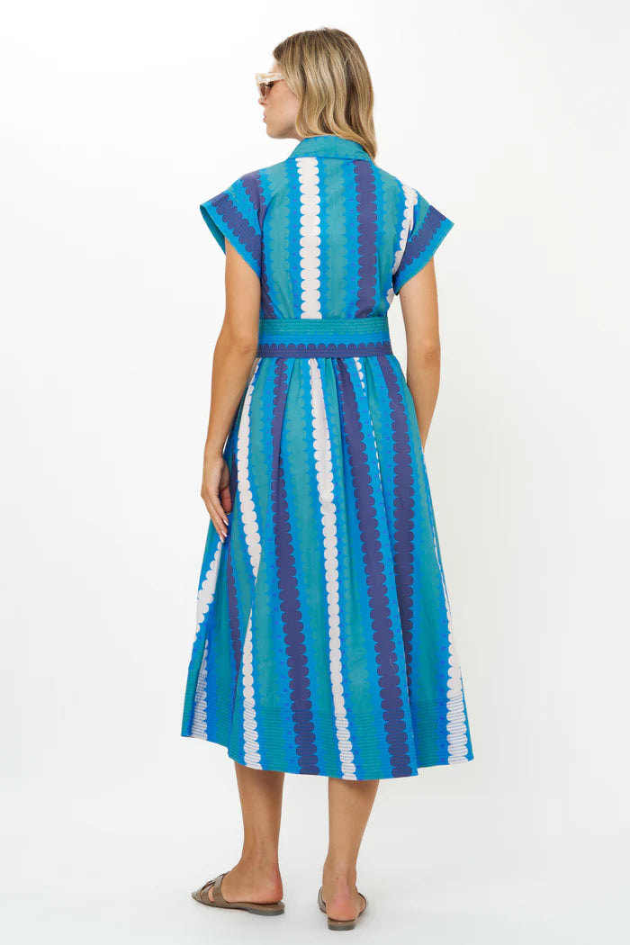 Belted Shirt Dress in Meko Blue – Mine. a boutique