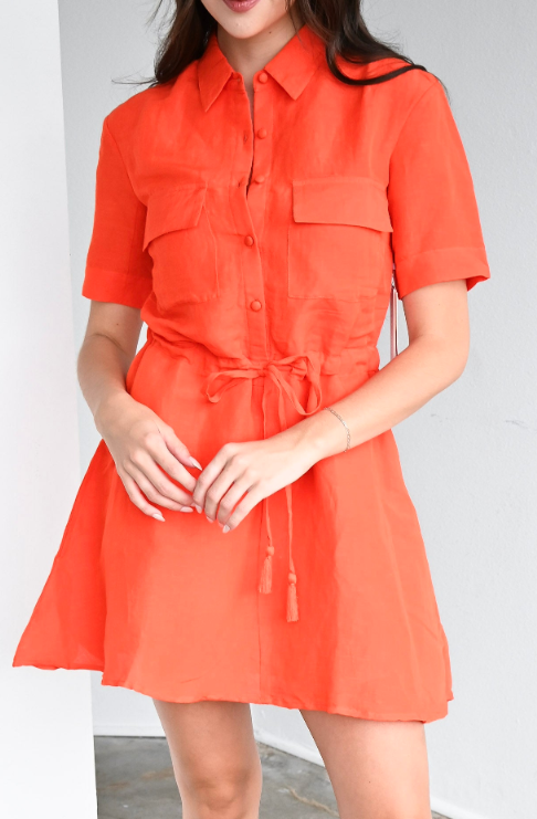 Kelli Short Flame Dress in Flame – Mine. a boutique